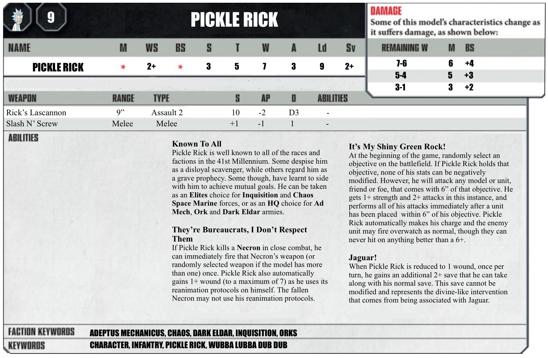 Pickle Rick in the 41st Millennium! | Heresy & Heroes